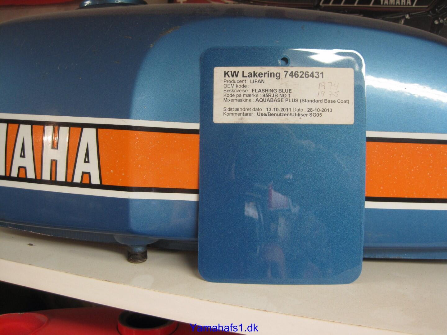 Køb Farvekode info blå 1974-75 Se billeder for information. - Tilbud: